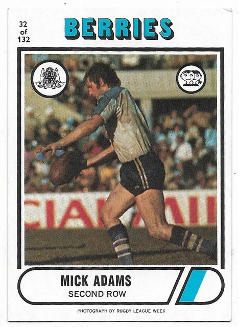 1976 NRL RUGBY League Scanlens (32) Mick ADAMS Bulldogs EUR 6,09 ...