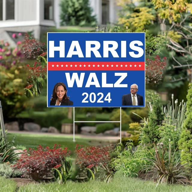 HARRIS WALZ 2024 Yard Sign Kamala Harris Tim Walz 2024 18"x24" Yard ...