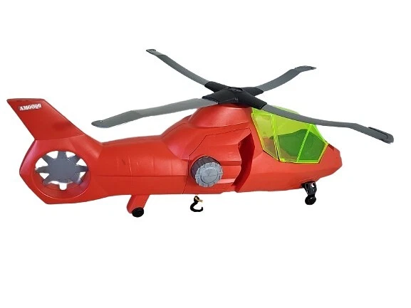 VINTAGE ACTION MAN Helicopter Red Marine Rescue Working Winch 24" Long ...
