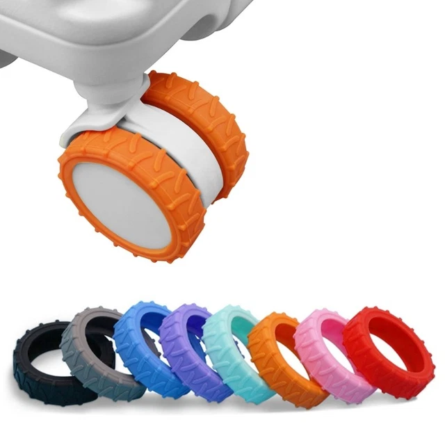 8 PCS LUGGAGE Compartment Wheel Protections Cover Suitcase Wheel Covers ...