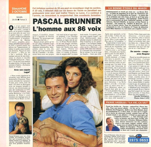 COUPURE DE PRESSE Clipping 1993 Pascal Brunner (1 page1/2) EUR 5,00 - PicClick FR