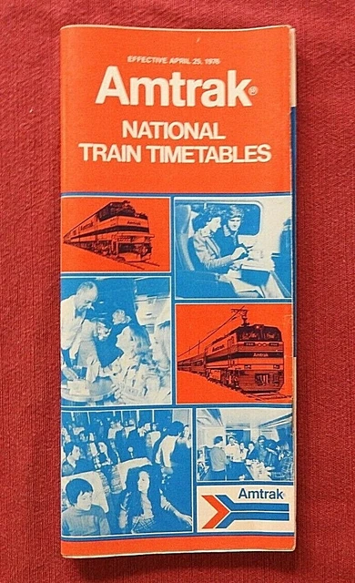 1976 AMTRAK &HIGH Speed Rail" National Train Timetables Schedule Nice ...