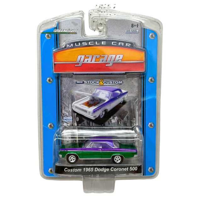 GREENLIGHT MUSCLE CAR Garage 1965 Dodge Coronet 500 GREEN MACHINE 1:64 ...