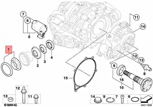 GENUINE BMW E70 E71 E72 E82 E84 Driveshaft Insert Nut Repair Kit OEM ...