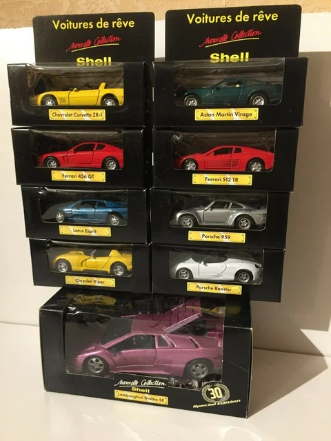LOT DE 8 voitures de collection complète SHELL au 1/43 + LAMBRGHINI ...