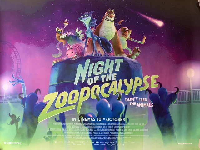 NIGHT OF THE ZOOPOCALYPSE Official UK D/S Quad Movie Poster 2025 ZOMBIE ...