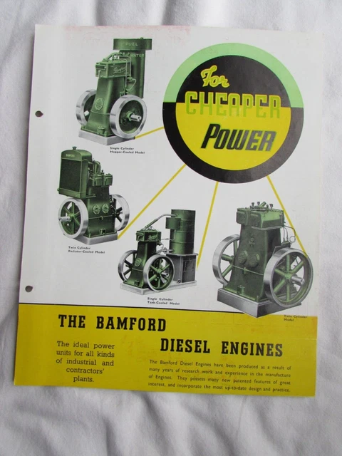 @BAMFORDS DIESEL ENGINES Series Sales Specification Leaflet Aug 1949 ...