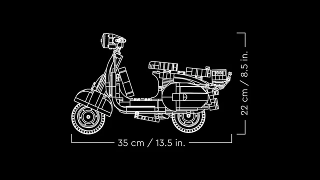 LEGO ICONS VESPA 125 Scooter, Vintage Italian Iconic Model Building Kit ...