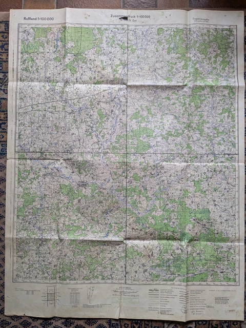 GERMAN ARMY MAP N - 36 - V - East / JeljzyO - 36 - XVII West £22.48 ...