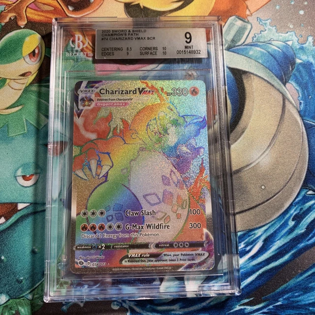 POKEMON CHARIZARD VMAX Champion's Path Rainbow Secret Rare 074/073 ...