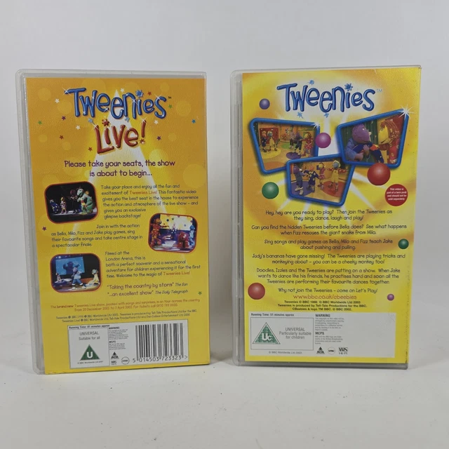 TWEENIES LET'S PLAY Live VHS Video Cassette Bundle Lot of Two PAL UK £ ...