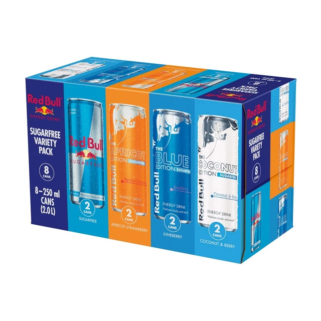 RED BULL ENERGY Drink Sugar Free Variety Pack 250ml x8 £10.99 - PicClick UK