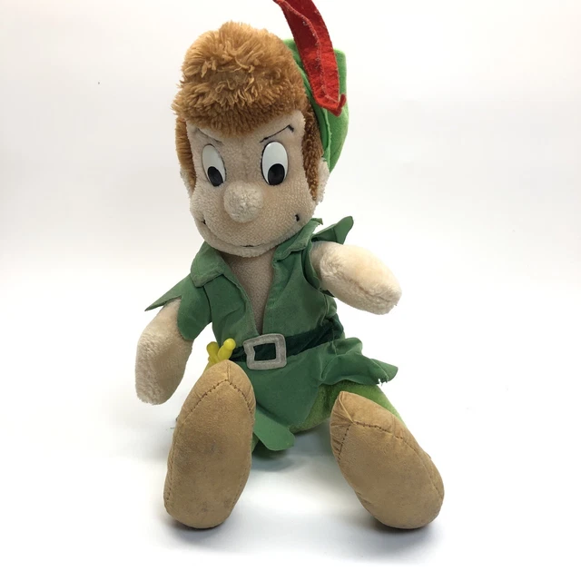 VINTAGE PETER PAN Stuffed Plush Doll Disney Store Plush 15" Tall with ...
