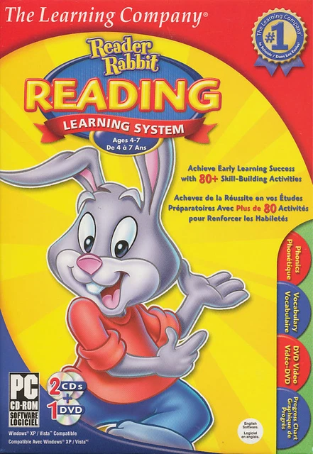 READER RABBIT READING LEARNING SYSTEM Ages 4-7 Early Skill Building PC ...