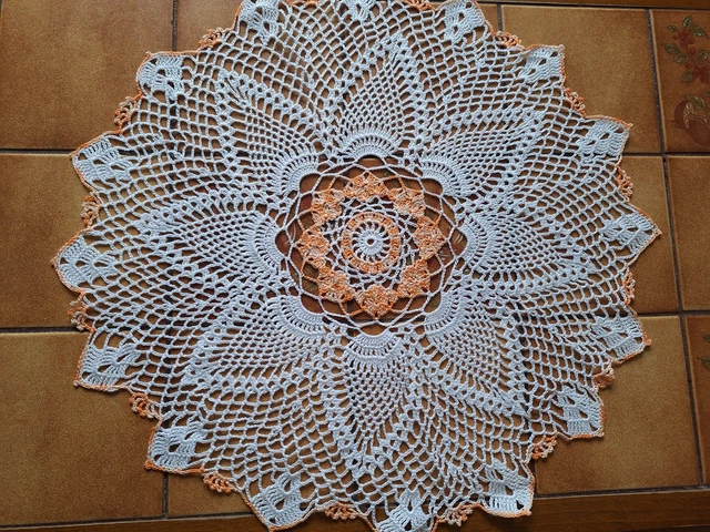NAPPERON AU CROCHET REALISER A LA MAIN DIAMETRE 55CM COLORIS BLANC ...