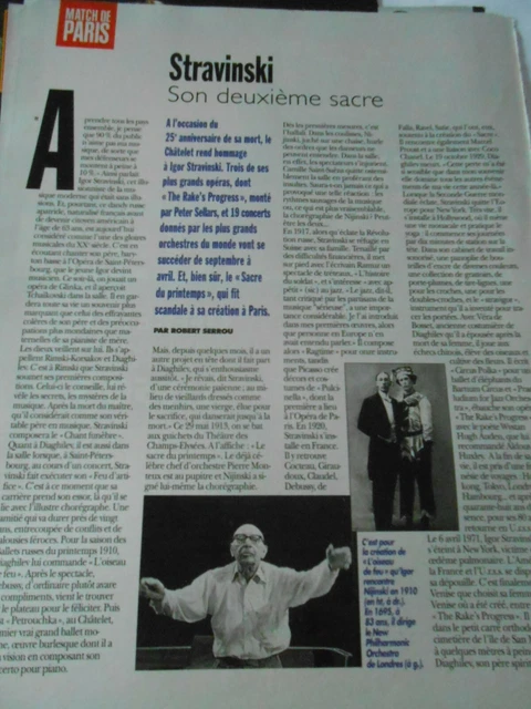 COUPURE DE PRESSE Clipping 2000 Stravinski son deuxième sacre EUR 2,99 ...