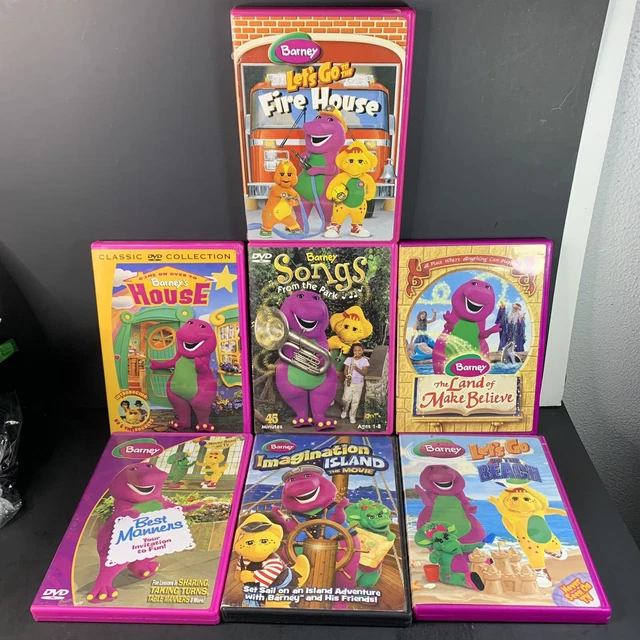 BARNEY DVD LOT of 7 Music Songs Beach Fire House Imagination Island ...