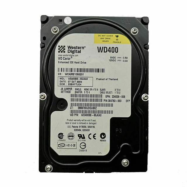 DISQUE DUR HDD Ide Pata 3,5 " 40GB Western Digital WD400BB Ordinateur ...
