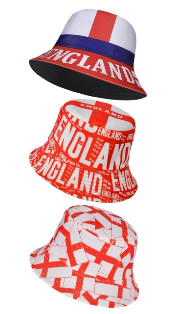 ENGLAND FLAG BUCKET hat Union Jack for Cricket, Euro football or casual ...