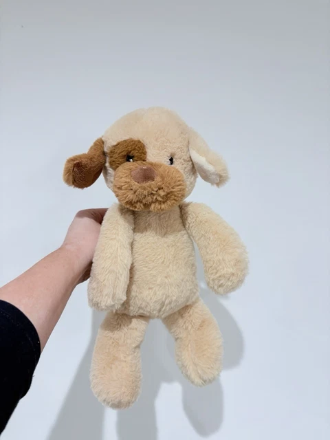 GEORGE ASDA RETRIED Puppy Dog Brown Patch Plush Soft Toy Comforter ...
