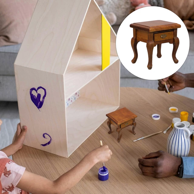 MEUBLE DE TABLE Miniature, maison de poupée, chaise en bois, échelle 1:12, EUR 9,18 - PicClick FR