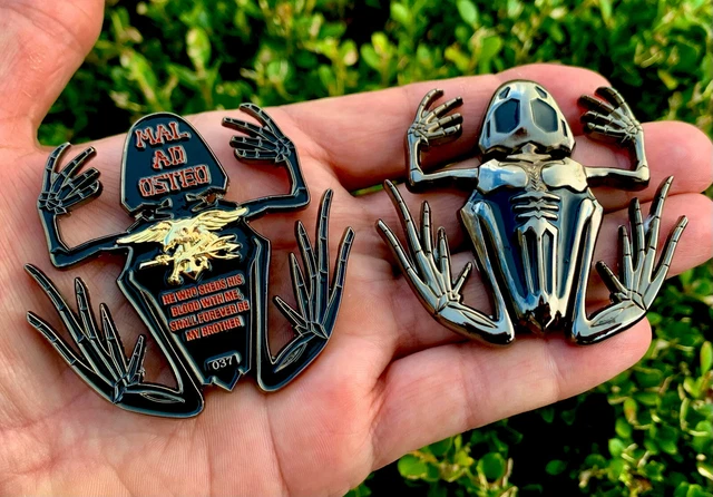 NAVY SEAL TEAM 6 Six DEVGRU NSW Indian Skull Tribe Bone Frog Challenge ...