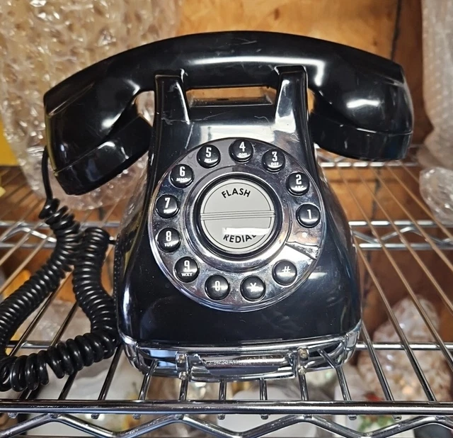 VINTAGE METRO PHONE w/Notepad drawer Polyconcept Push Button Rotary ...