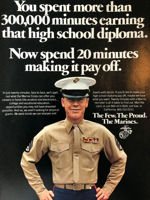 VINTAGE 1977 MARINE Corps USMC recruiting original color ad £4.50 ...