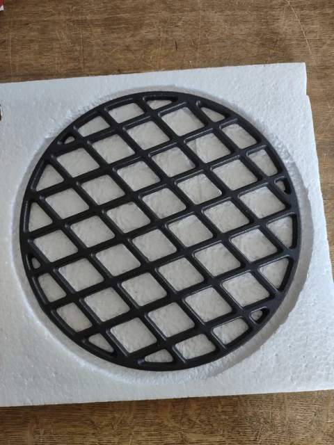 YNNI UNIVERSAL CAST Iron Slited Circular Grate 30cm fits 14" ext Kamado ...