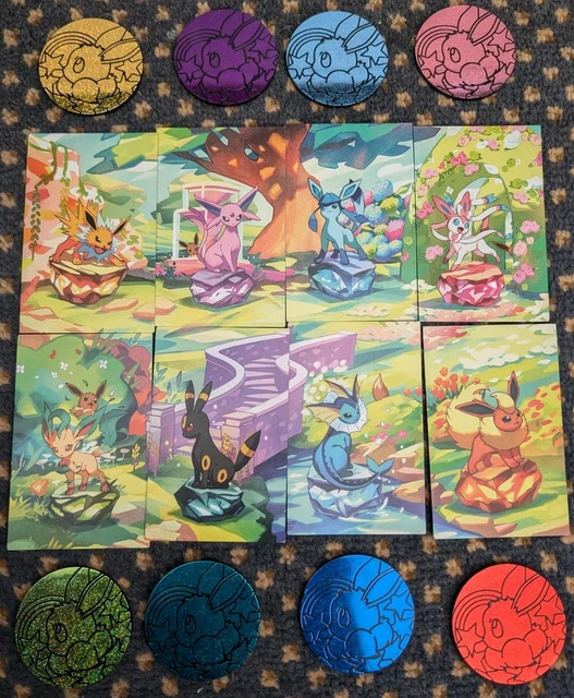 POKEMON PRISMATIC EVOLUTIONS Mini Tin Eeveelution Coin Set and Art ...
