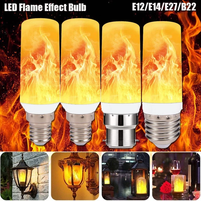 5W B22/E12/E14/E27 LED Flicker Flame Light Bulb Burning Fire Effect ...
