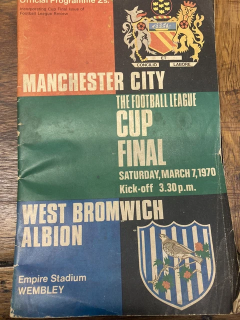 Manchester City Football League Cup Final Programme 1970 V West