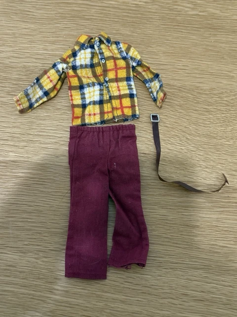 VINTAGE BARBIE DOLL Outfit 1974 70s Ken Best Buy Fashion Yellow Plaid ...