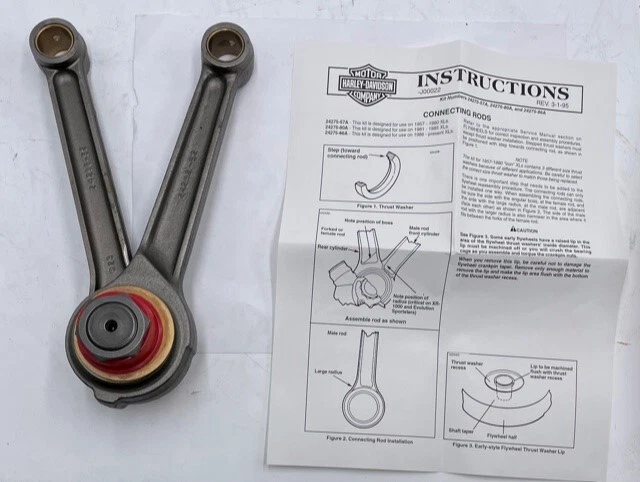 GENUINE HARLEY-DAVIDSON CONNECTING rod set w/brgs 24275-80A HARLEY ...