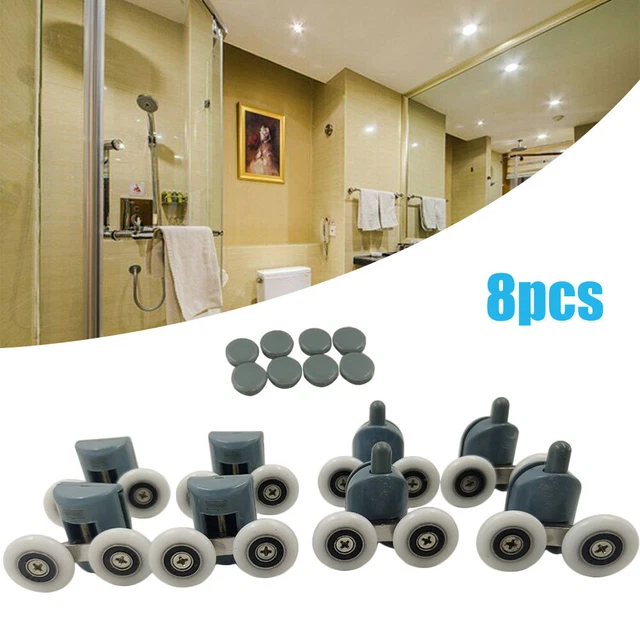 TWIN SHOWER SCREEN Door ROLLERS/Runners/Wheels Top&Bottom 25mm ...