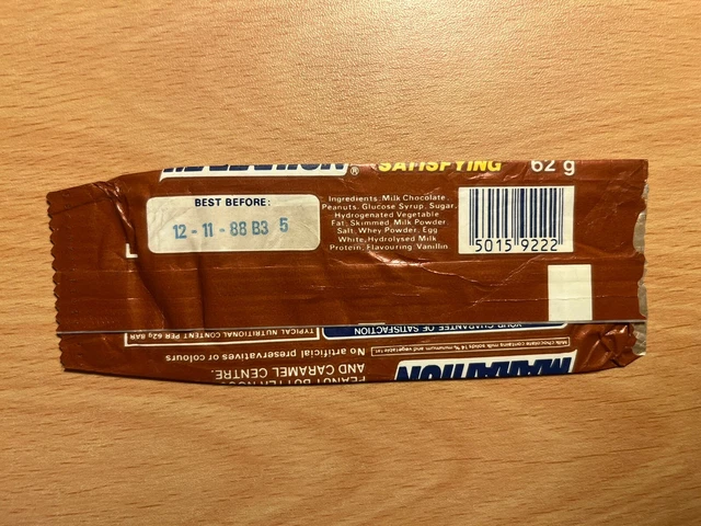 VINTAGE MARATHON CHOCOLATE Bar Wrapper 1980’s Empty Sweet Wrapper (h ...