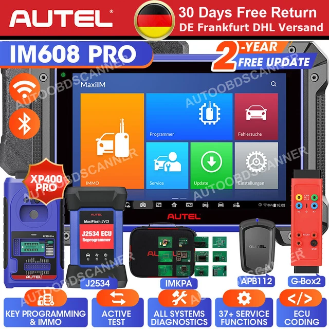 AUTEL MAXIIM IM608 PRO Elite KEY Programming ECU Coding G-BOX2 + APB112 ...