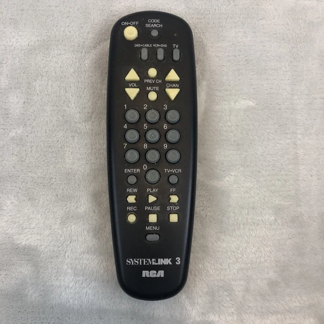 RCA SYSTEMLINK 3 Universal Remote Control Model RCU300WD TV VCR DVD ...
