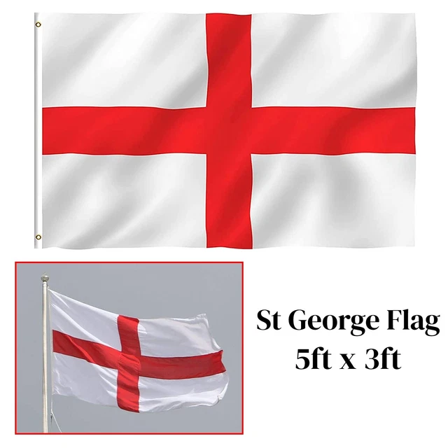 5FT X 3FT Large St George Flag England Flags World Cup Sport Football ...
