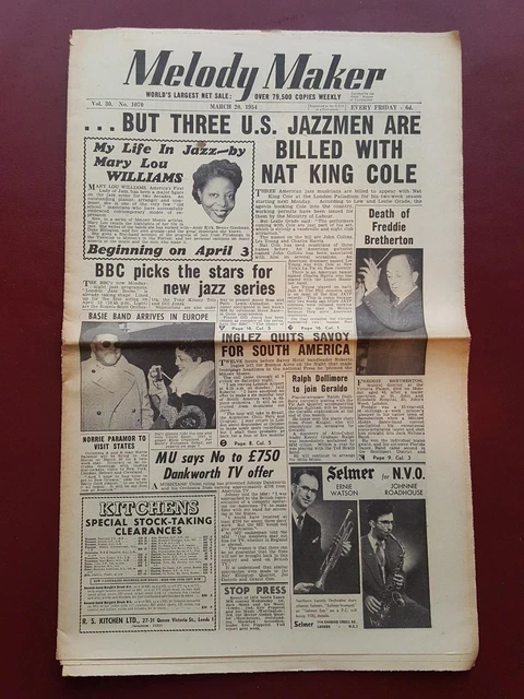 MELODY MAKER - March 20th 1954 - Music Newspaper Magazine Paper #B882 £ ...