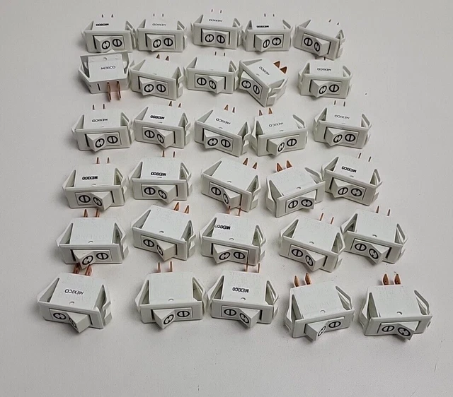 LOT OF 30 Carling, White Rocker Switch. ON/OFF. 5A 250VAC, 10A 125VAC ...