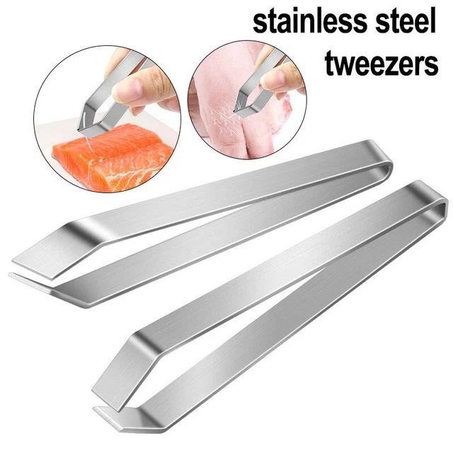 STAINLESS STEEL FISHBONE Tweezer Pincer Clip Puller Remover Tongs ...
