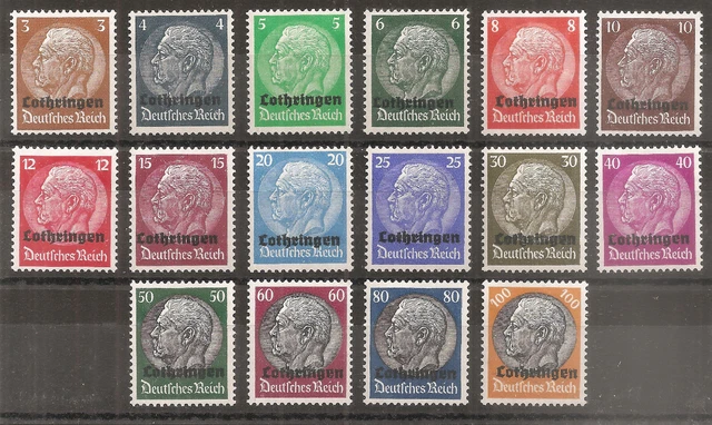 LOTH 24 À 39 (1940) Série Occupation de la Lorraine N* (cote 35e) (9685 ...