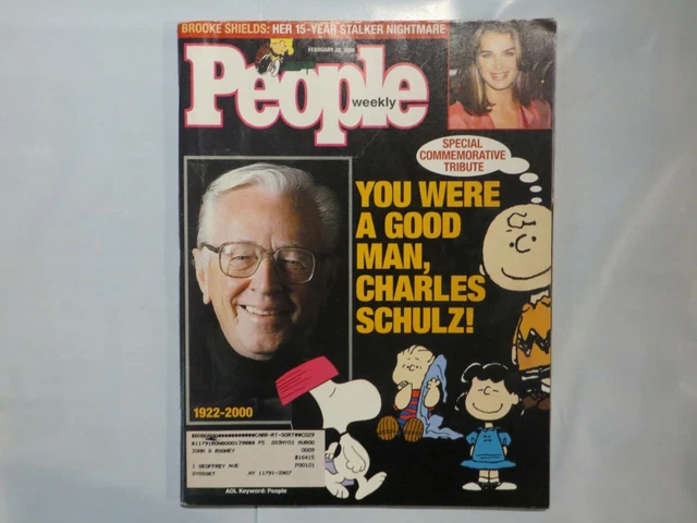 PEOPLE MAGAZINE 28. Februar 2000 Schulz Brooke Shields Snoopy Charlie ...