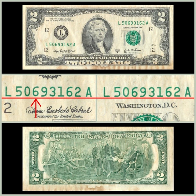 2003A MISALIGNED SERIAL Number Stained And Textured 2 Dollar Bill 2 2003a-misaligned-serial-number-stained-and-textured-2-dollar-bill-2