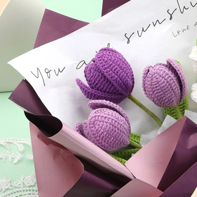 CROCHET FLOWER BOUQUET Set for Adult Beginner Crochet Bouquet Knitting ...