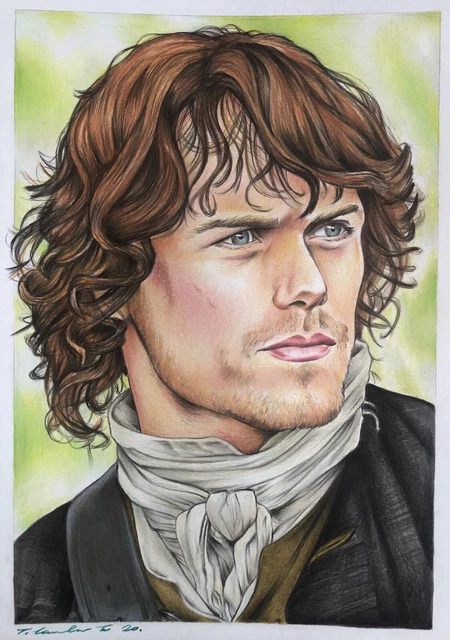 JAMIE OUTLANDER ORIGINAL Bleistiftzeichnung. Fan-Art A4 James Fraser ...