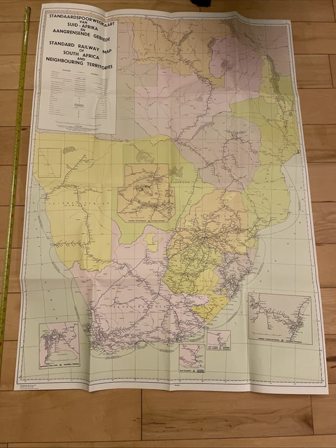 1980 SOUTH AFRICAN Railway Map £11.87 - PicClick UK