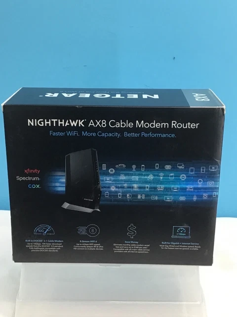 NETGEAR NIGHTHAWK AX8 WiFi 6 Cable Modem Router AX6000 DOCSIS 3.1 ...