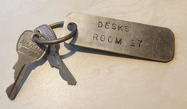 RARE VINTAGE THOMASTON Maine State Prison Jail Guard Desks Room 17 Keys ...